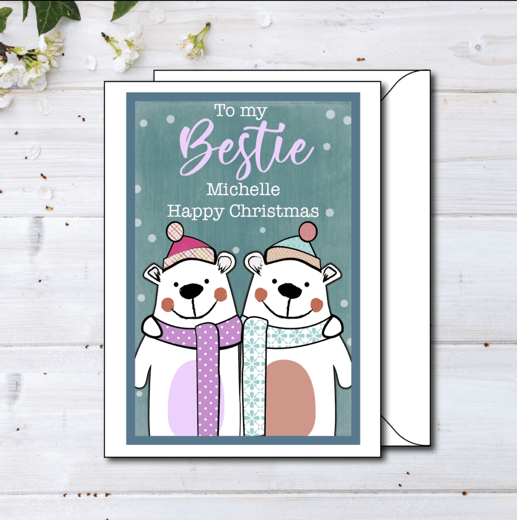 Personalised Bestie Christmas Card | Made in Ireland | Cuando